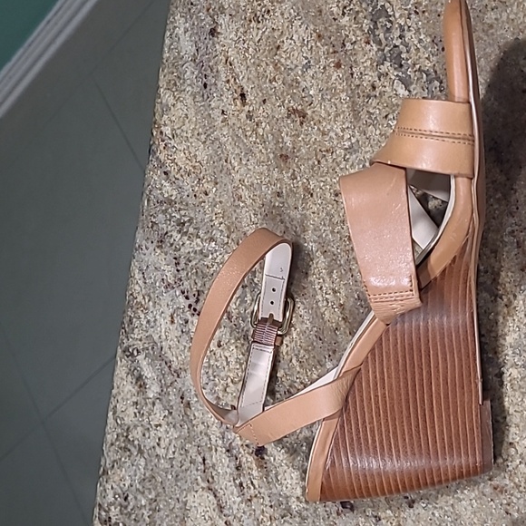 Cole Haan | Shoes | Cole Han Marietta Tan Leather Wedge Ssndals Size Us ...